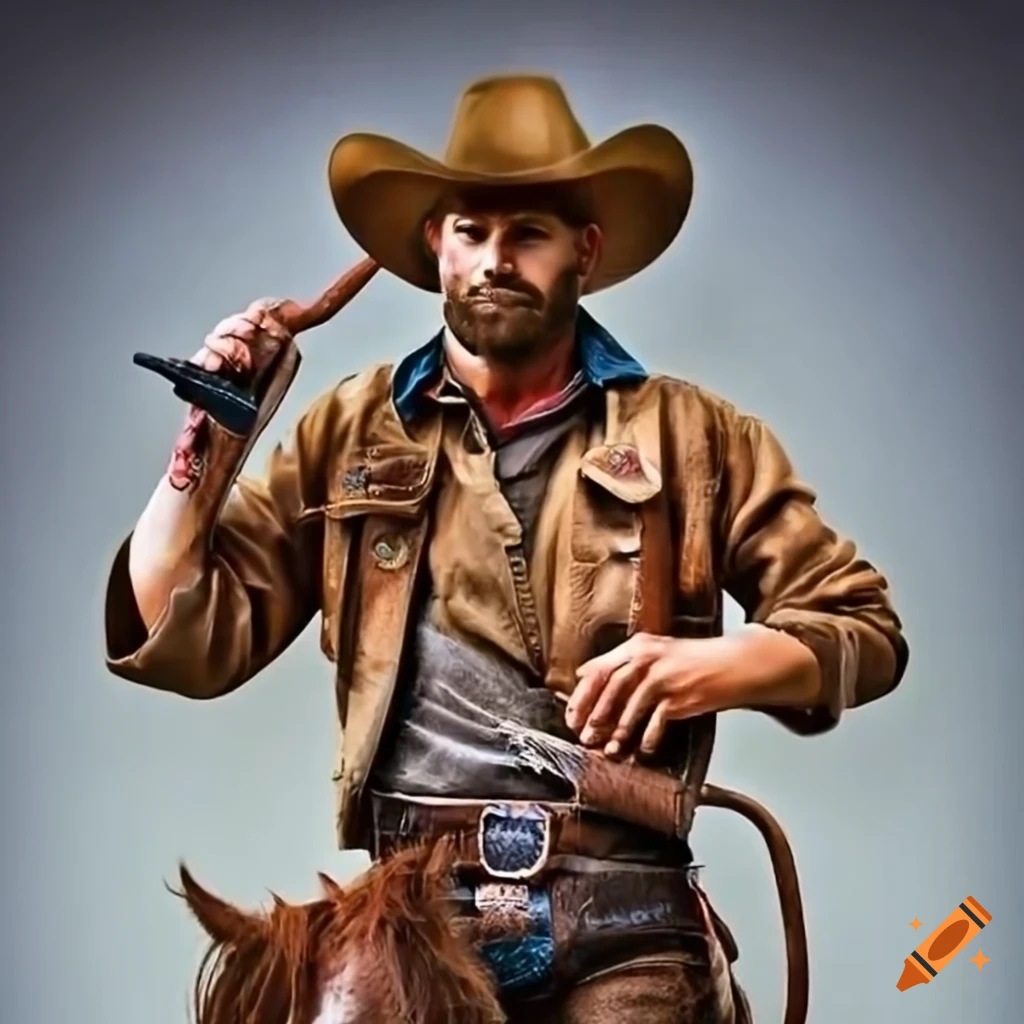 Proud traditional american cowboy