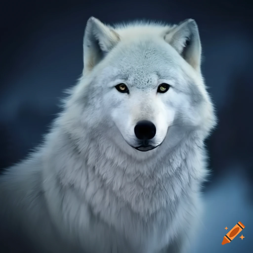 White Wolf Pup With Ice Blue Eyes