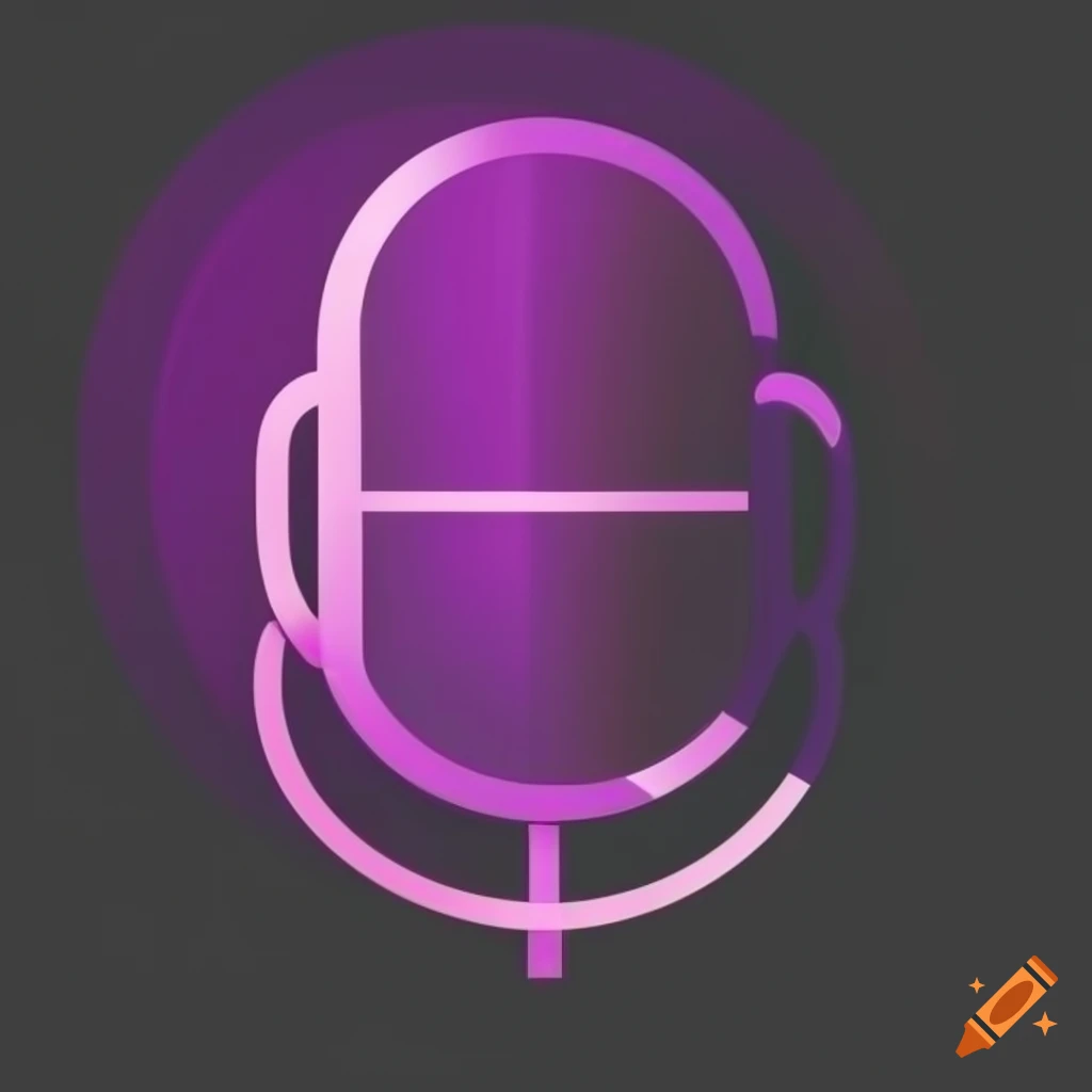 A podcast logo with purple sound waves and black background on Craiyon