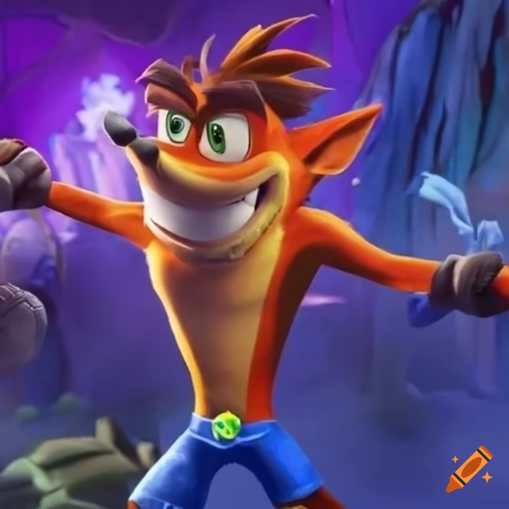 In the style of crash bandicoot