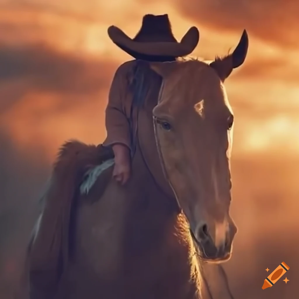 A cowboy who is slightly disappointed after seeing someone with a ...