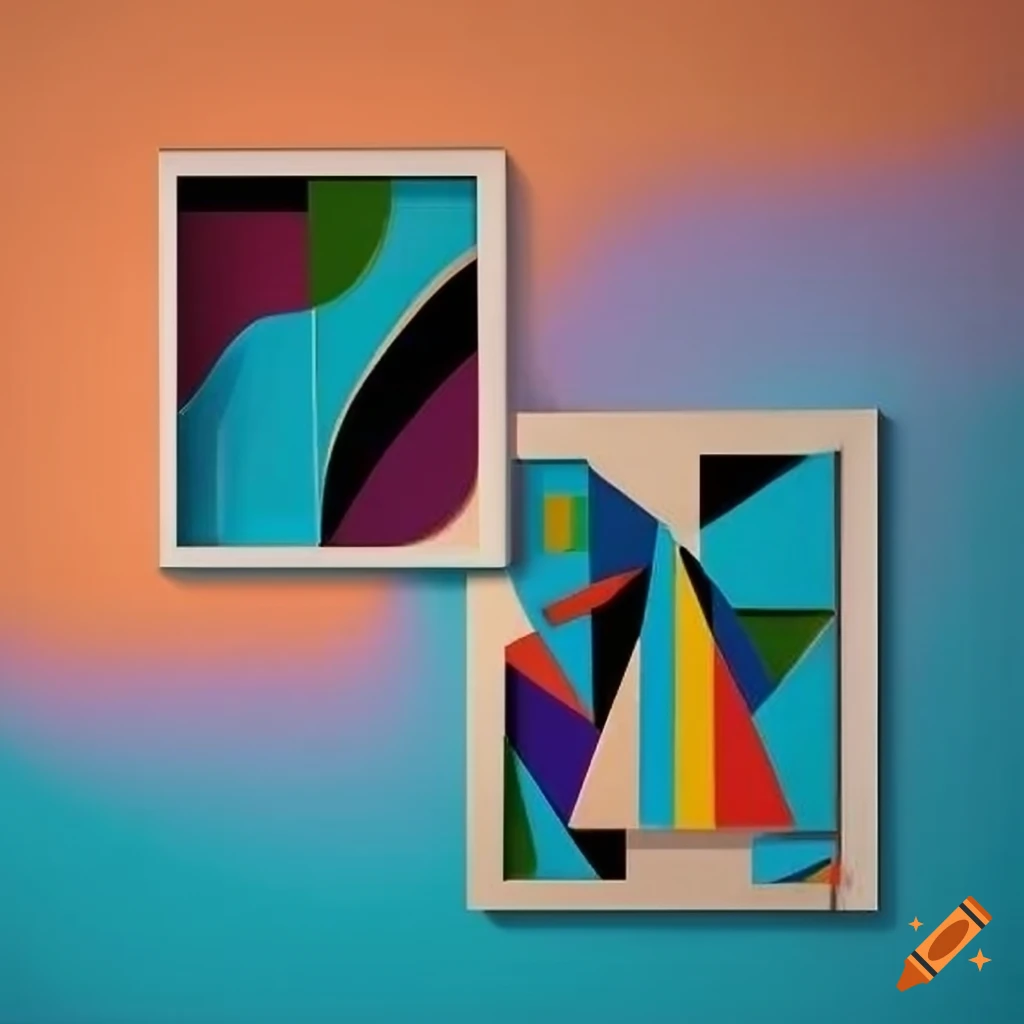 Picasso type art work with stong colors and geometric shapes, Wall-to ...