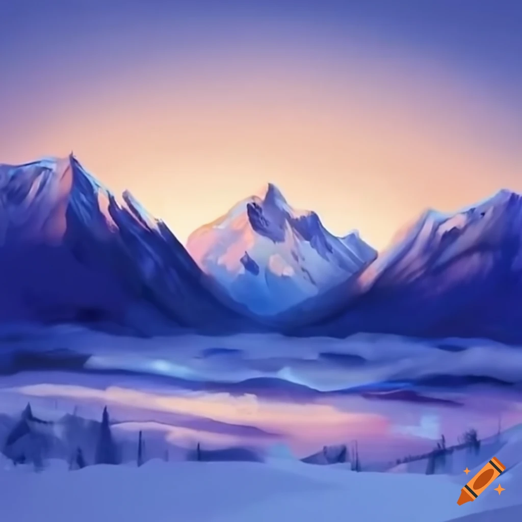 Some pertty mountains pertty snow