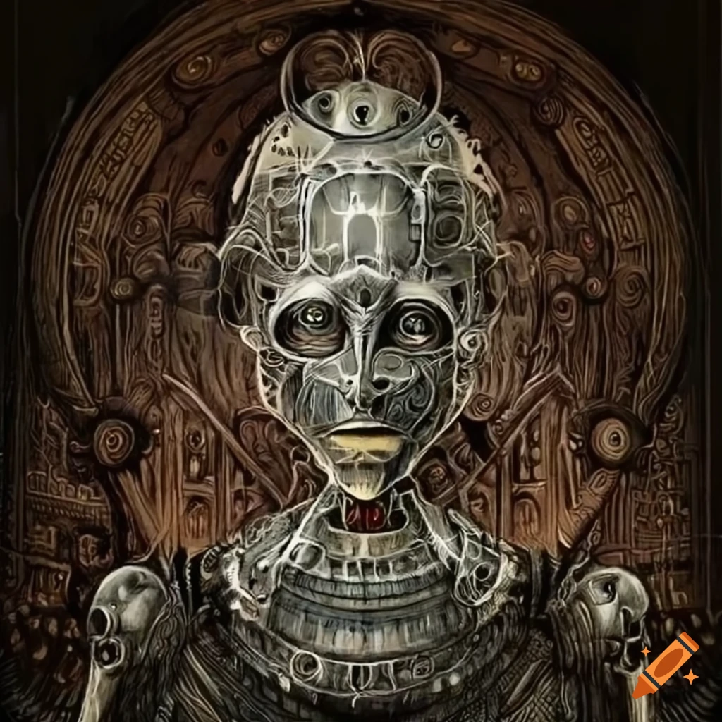 Intricate robot illustrations with medieval influences by medievalscholars