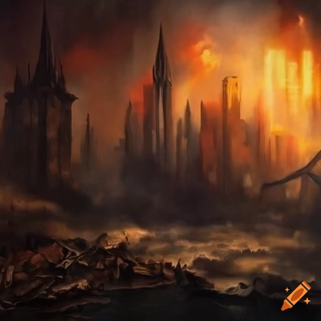 Realistic canvas representing apocalypses