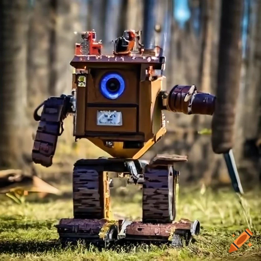Brown lumberjack robot
