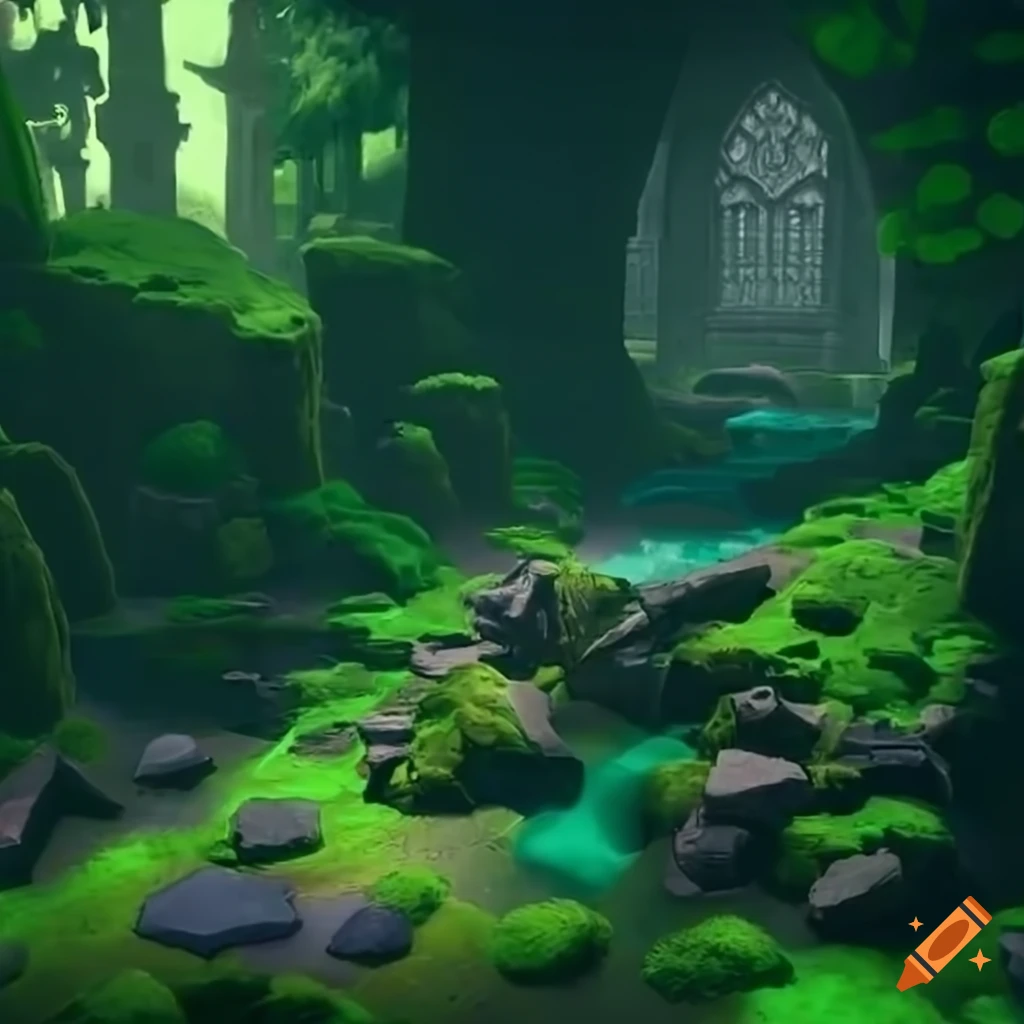 In the background between formation from above fantasy RPG game forest ...