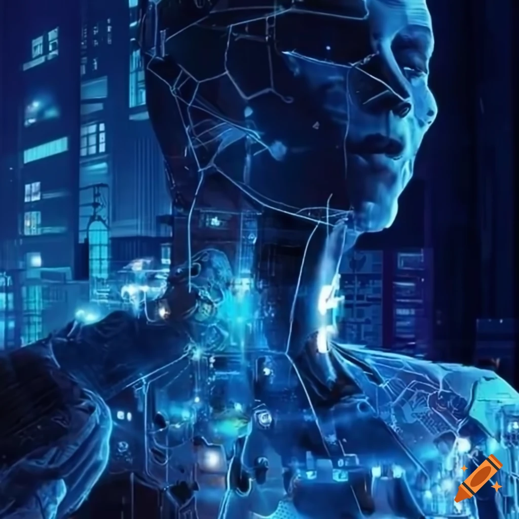 Digitalization, man, technology