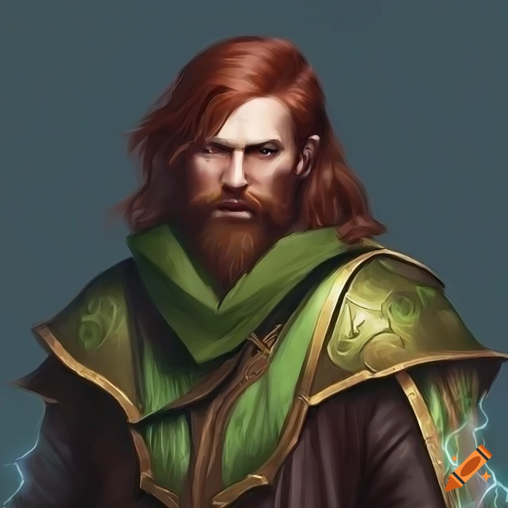 Male, man, character portrait, portrait, forest green robes, sorcerer ...