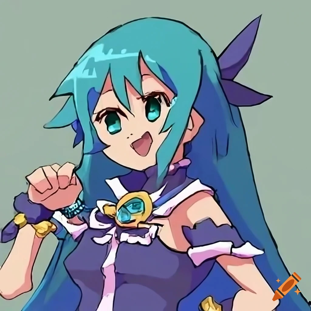 Friday night funkin' style aqua from konosuba on Craiyon