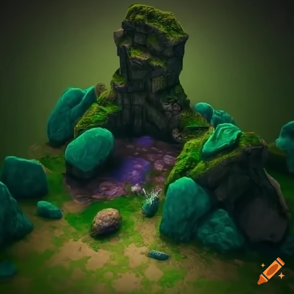 In the background between formation from above fantasy rpg game forest ...