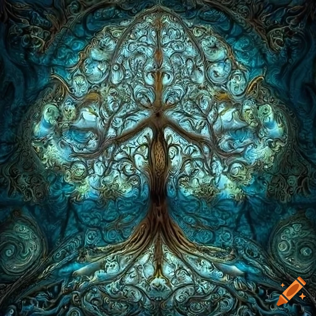 Art nouveau fractal tree
