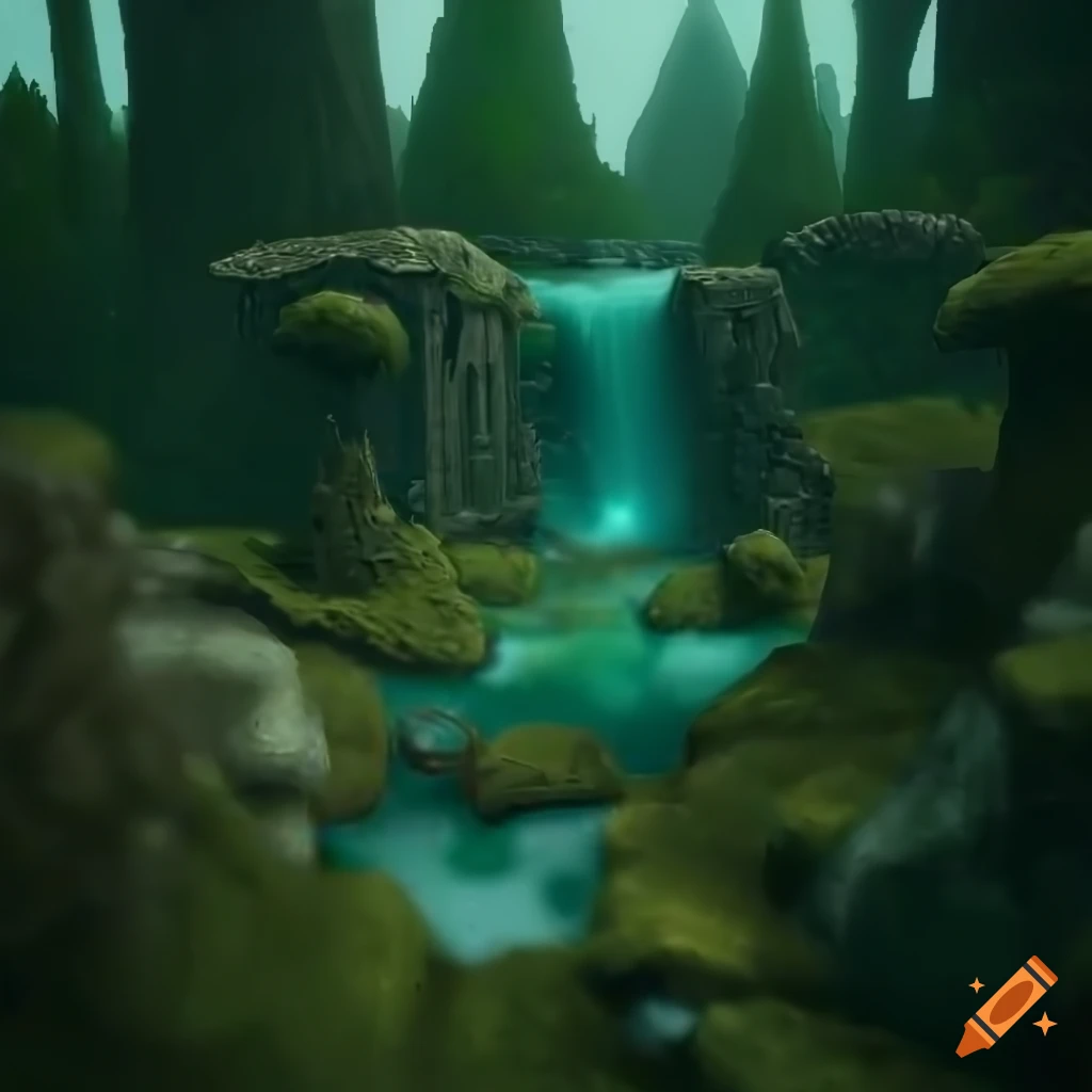 In the background between formation from above fantasy rpg game forest ...