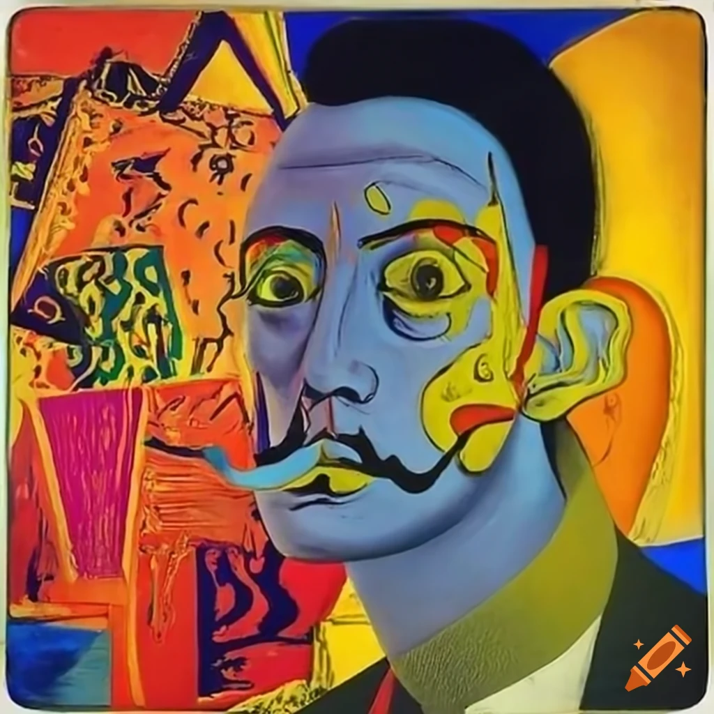 Magnificent collaboration of masterpieces by dali, picasso, and warhol