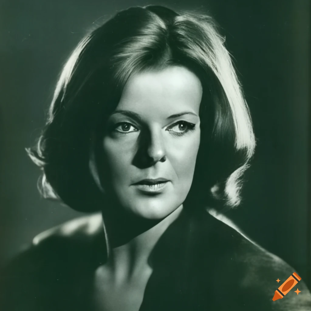 Vintage photomatic portrait of Anni-Frid Lyngstad, black and white 1940 ...