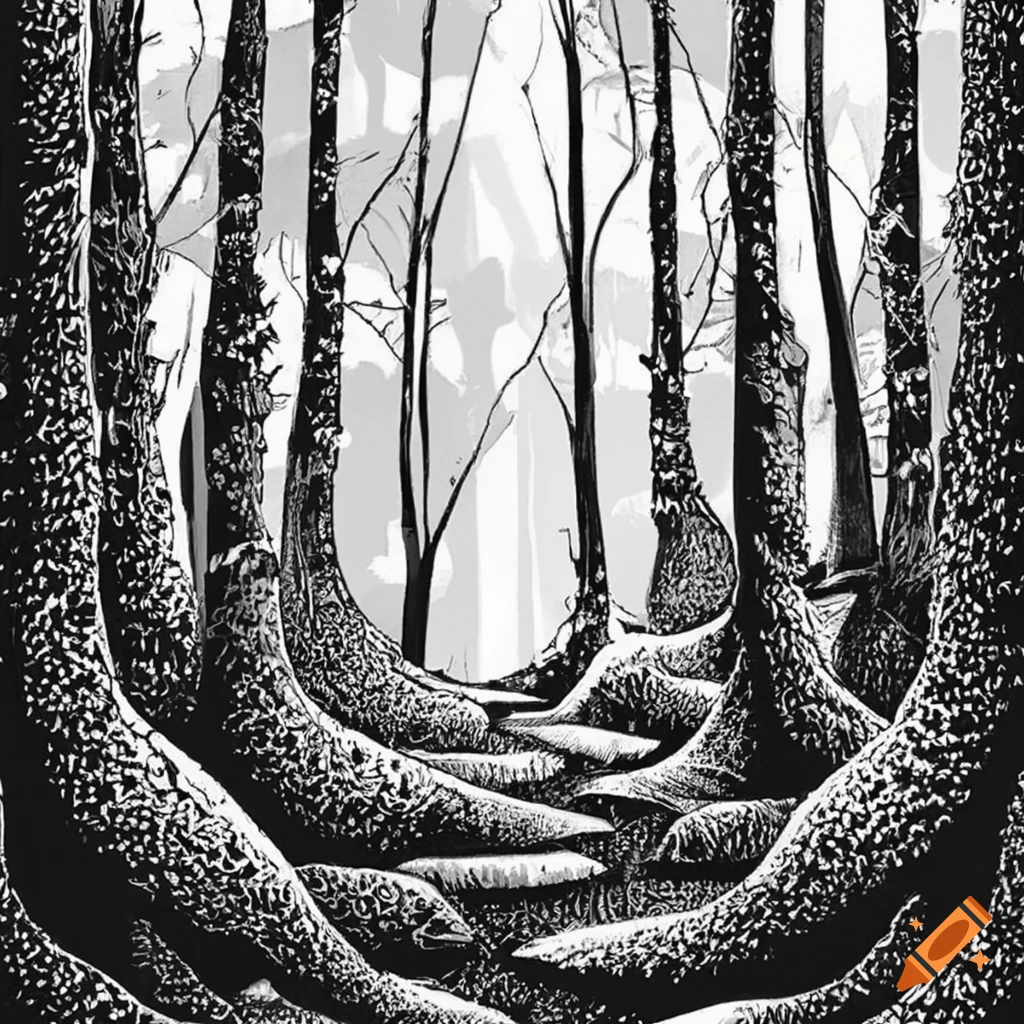 Floresta de inverno sombrio