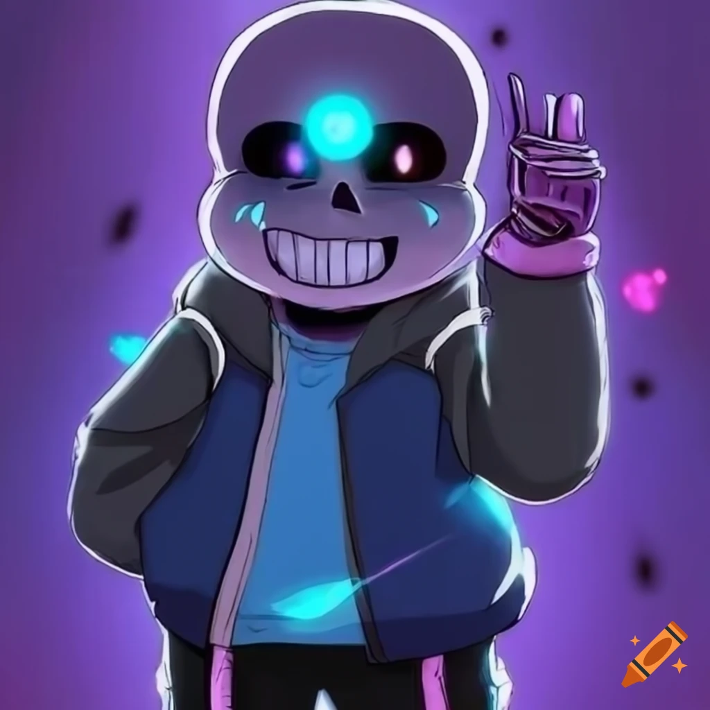 Sans blue and purple on Craiyon