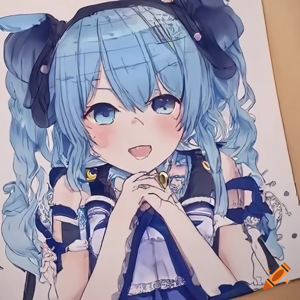 A perfect beautiful protrait of Hoshimachi Suisei from Hololive in high ...