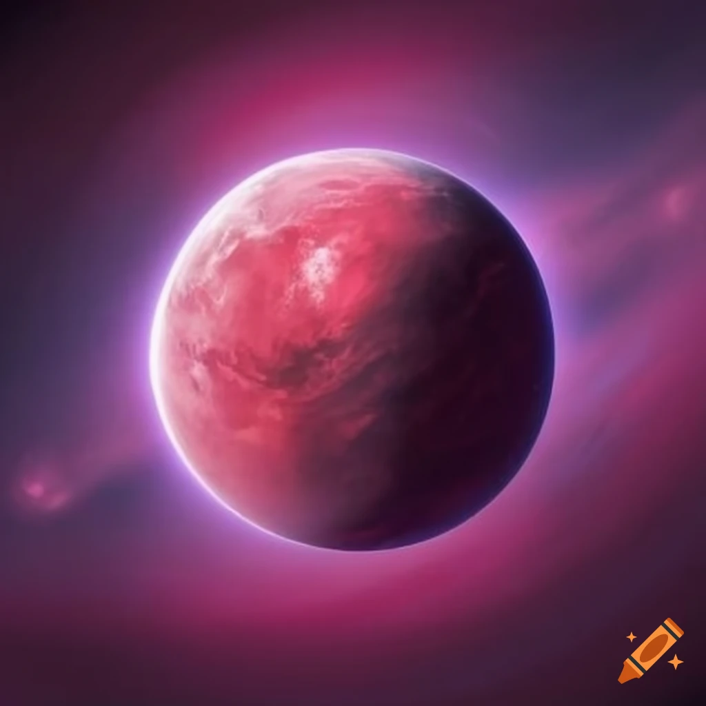 A mystical pink and red planet