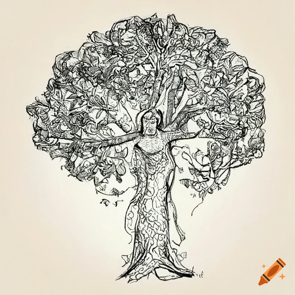 Transformation of goddess Daphne into a laurel tree, draw,biologie on ...