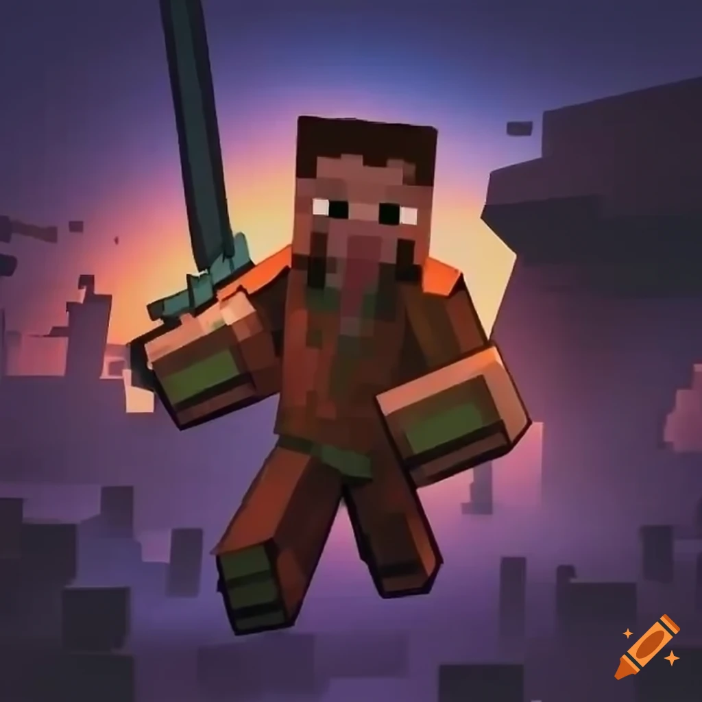 Minecraft battle royale on Craiyon