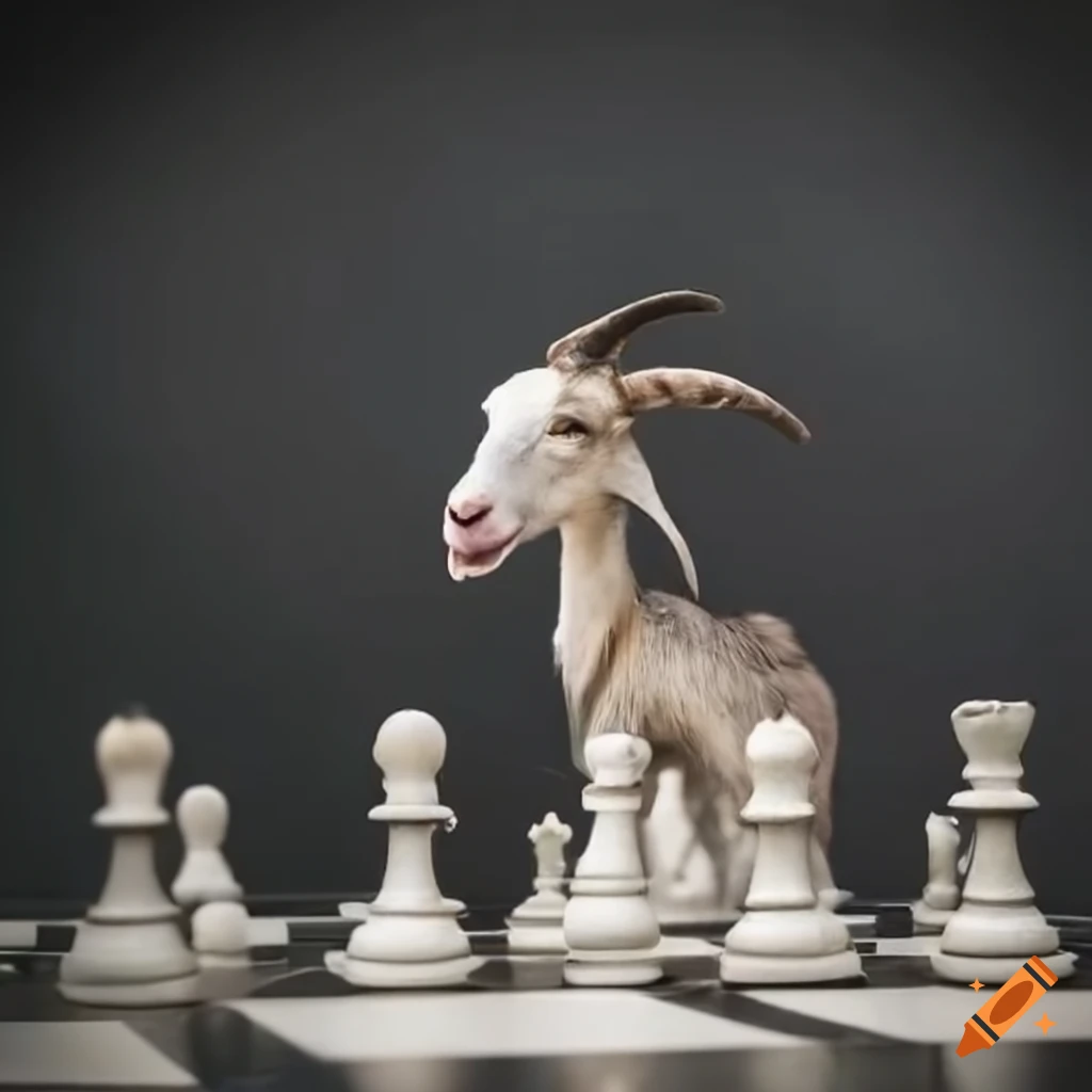 A goat playing chess on Craiyon