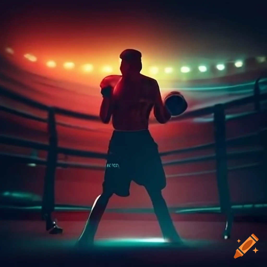 Generate a captivating and triumphant image of a boxing glove. set the ...