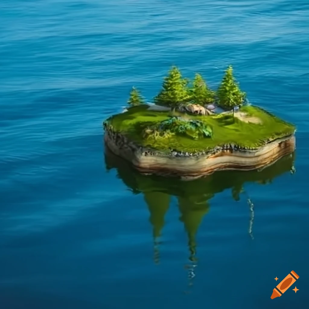 Floating islands scattered