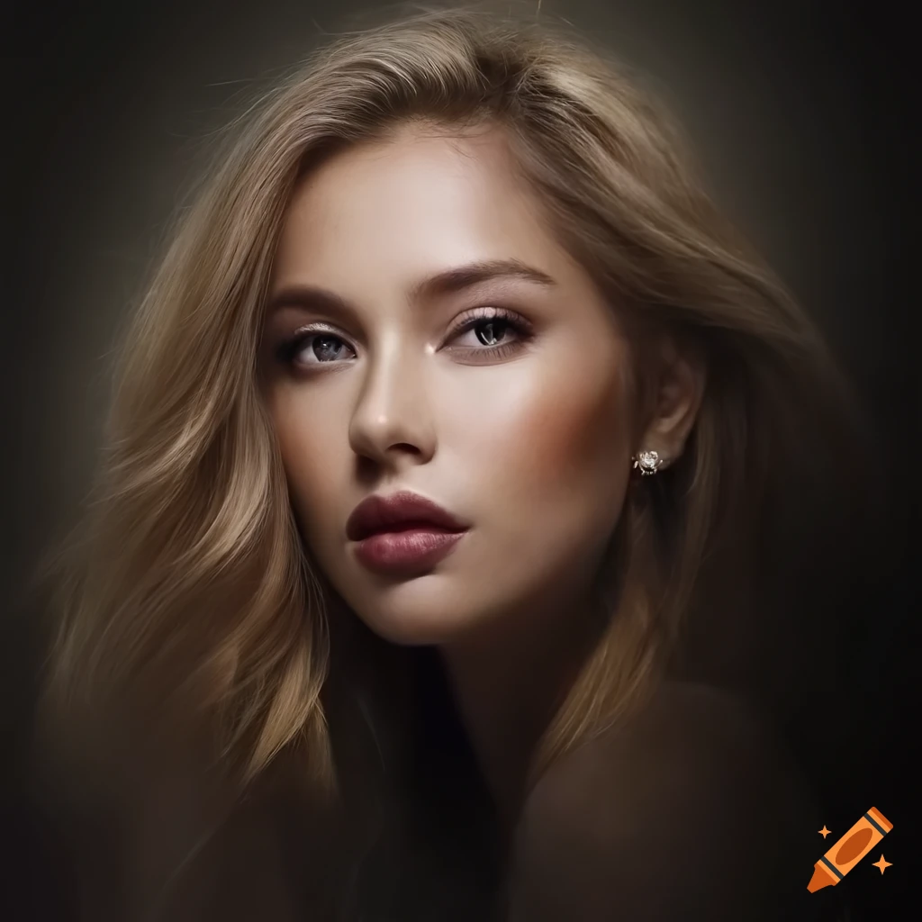 Beautyful godess of the light, expression high fashion female ...