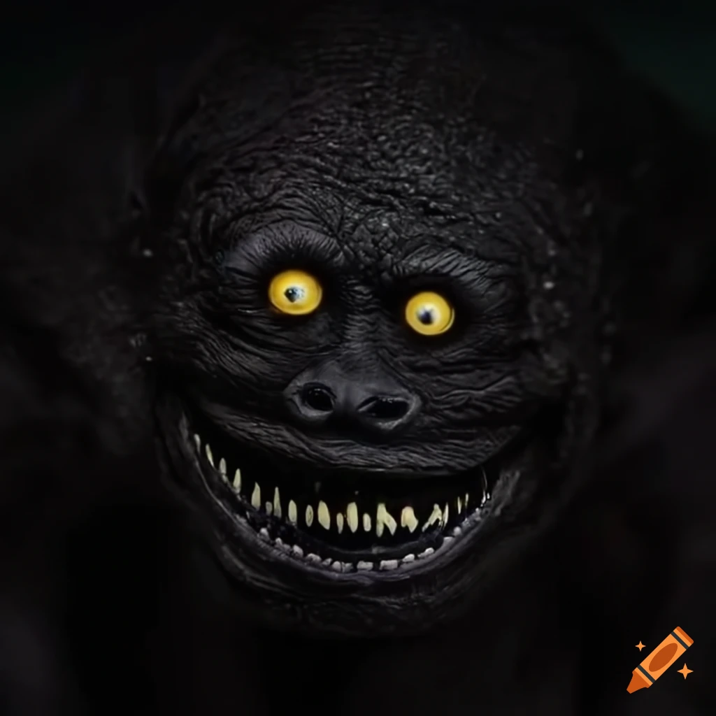 Smiling black monster