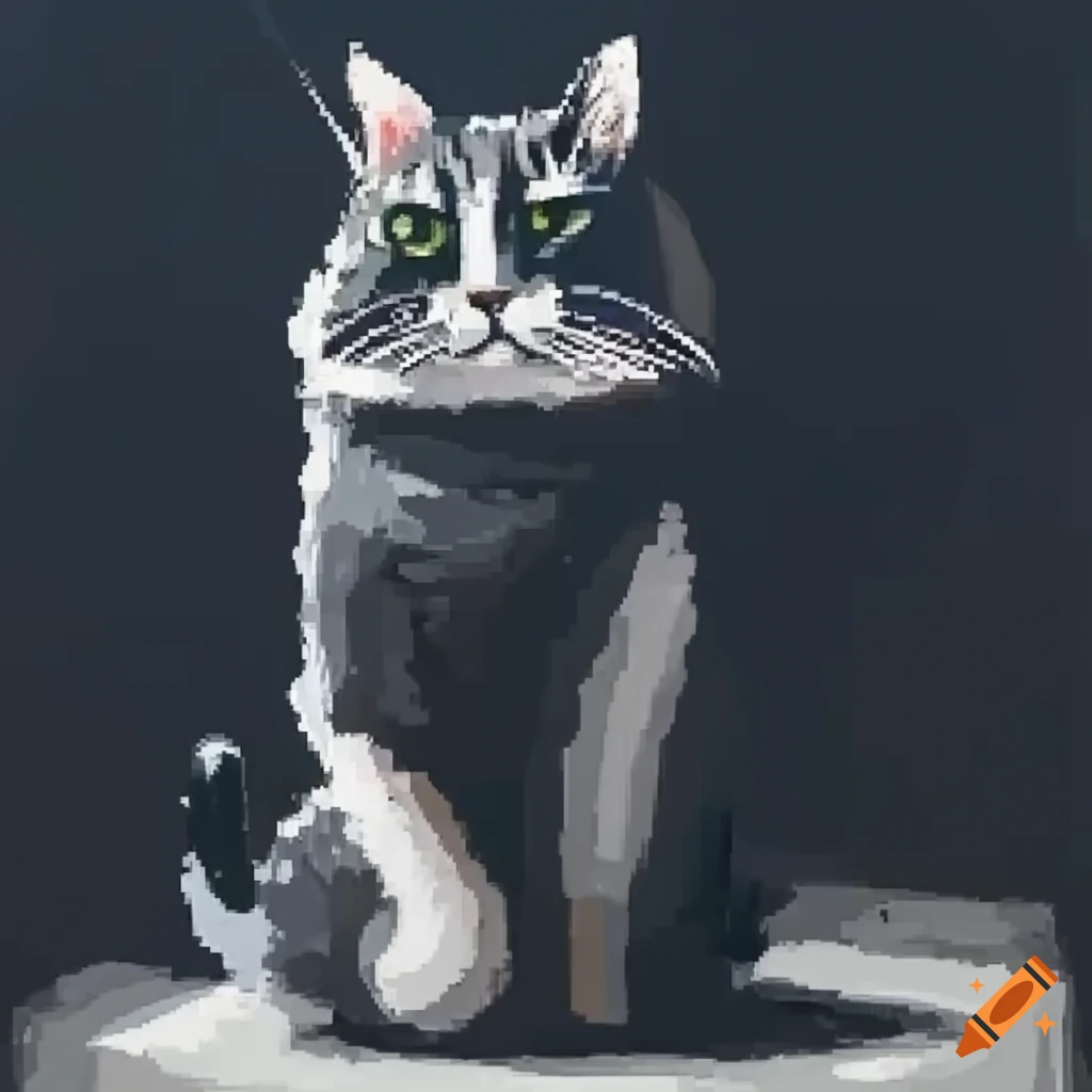 Pixelated cat sitting on a retro gaming console