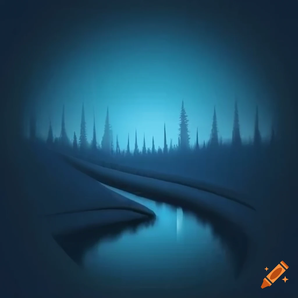 Wandering through the darkness with sad abstract scenery around you