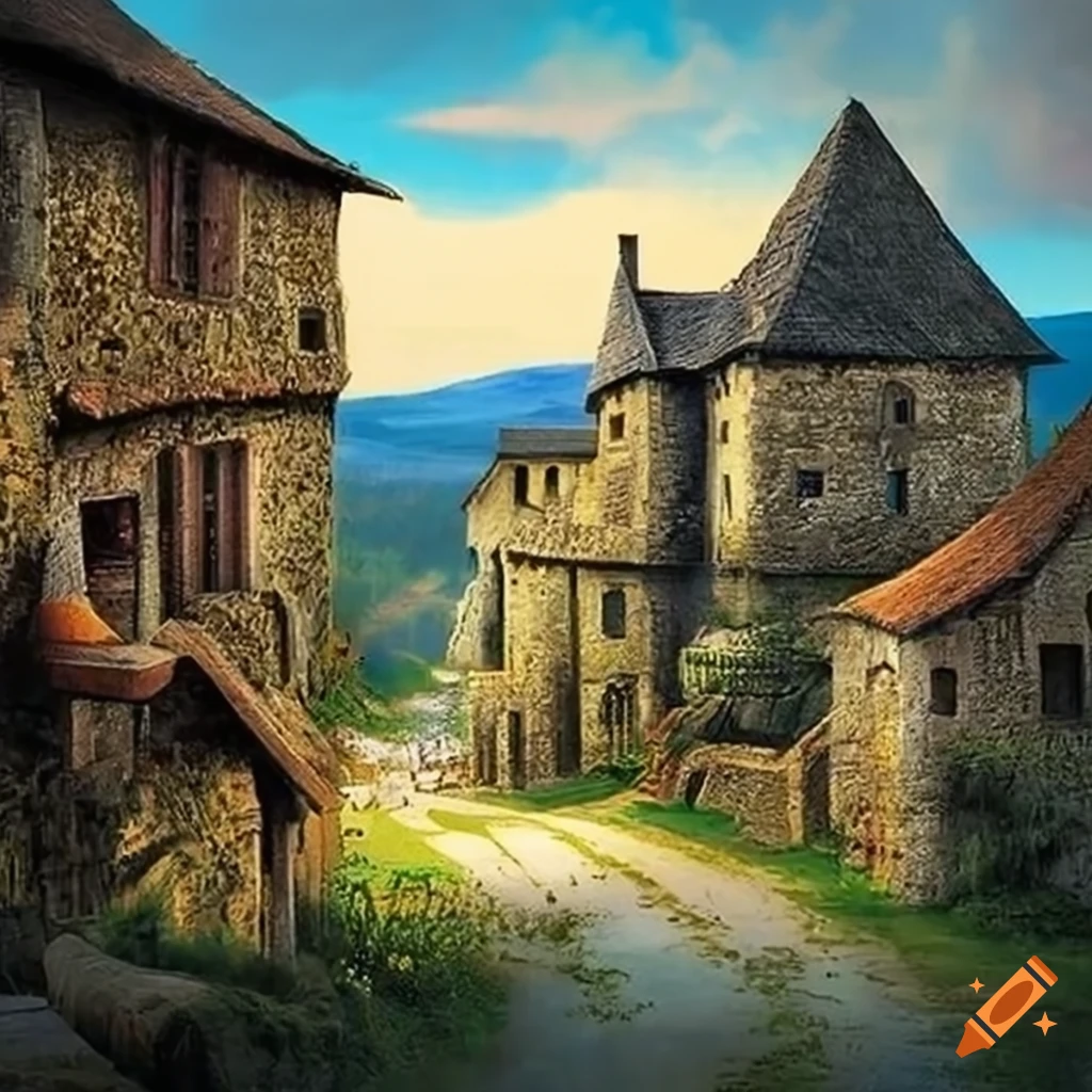 Paisaje de aldeas medievales on Craiyon