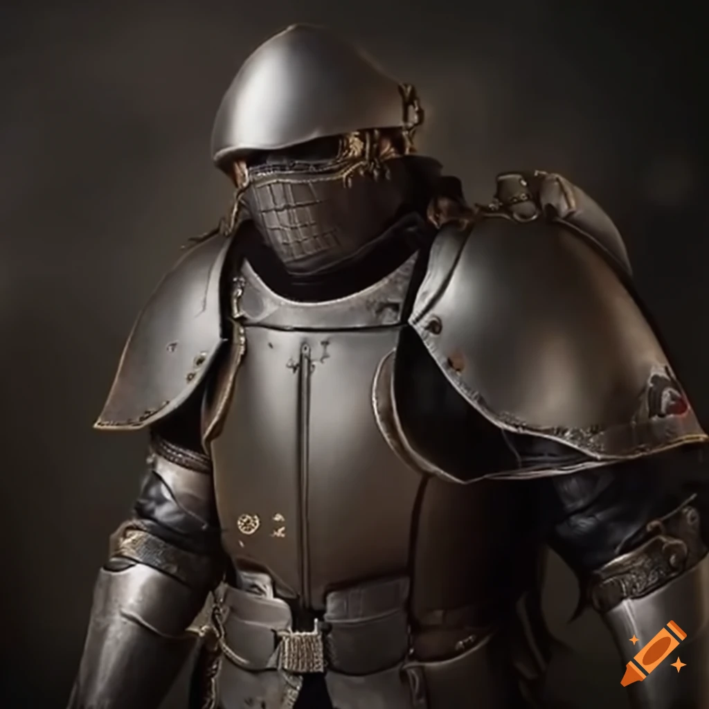 A mighty warrior in stunning armor, prepared for epic combat on Craiyon