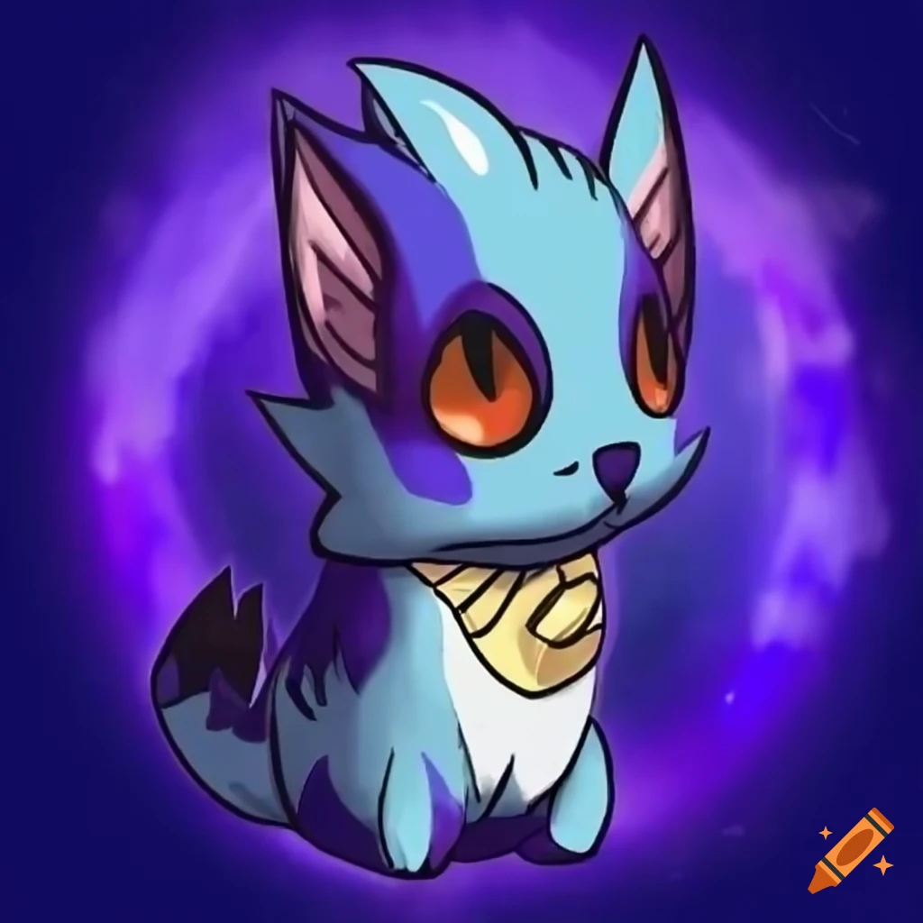 A description of a ghost/psychic type mythical pokémon that's a chibi ...