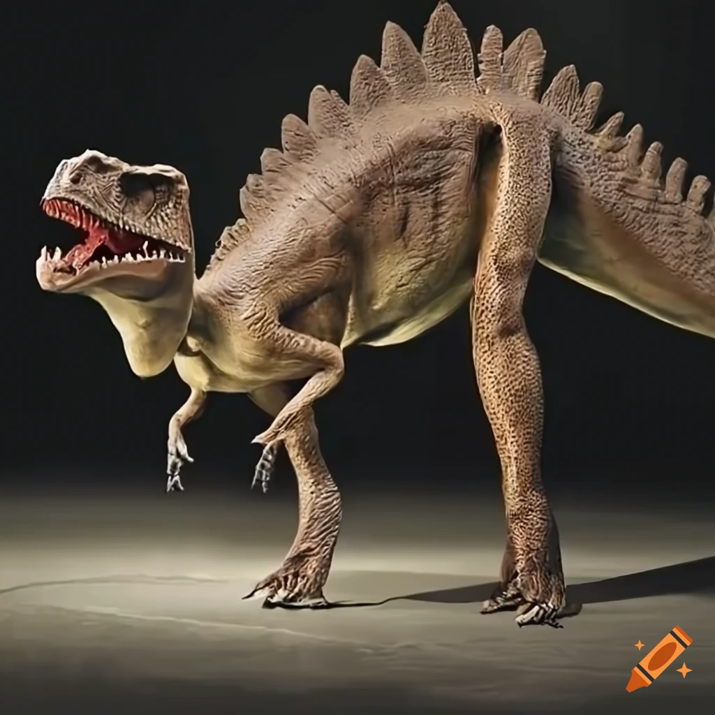 A large, prehistoric ,reptilian monster with the upright model of a ...