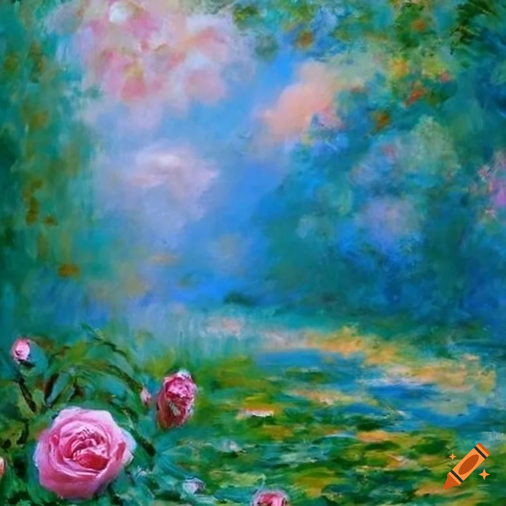 Monet roses on Craiyon