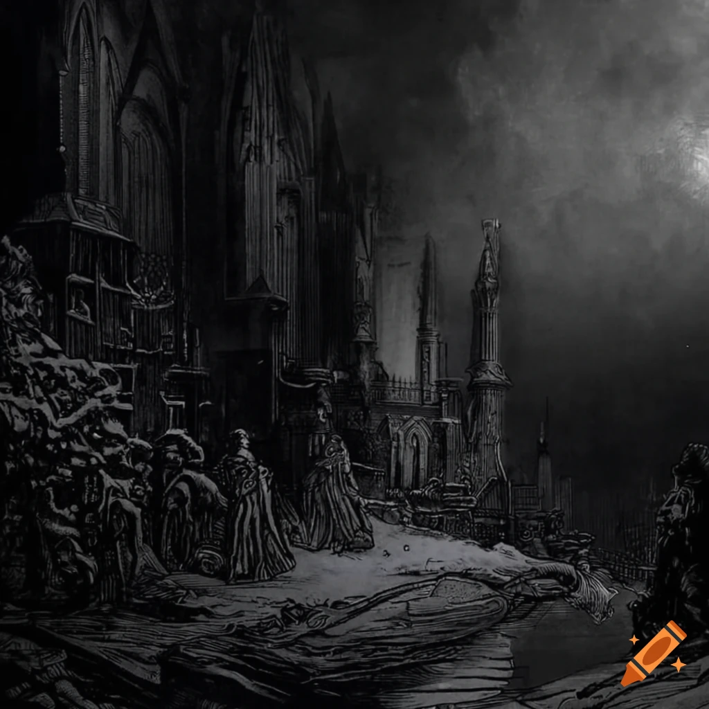 Sci-fi gothic prague winter morbid, gustave dore
