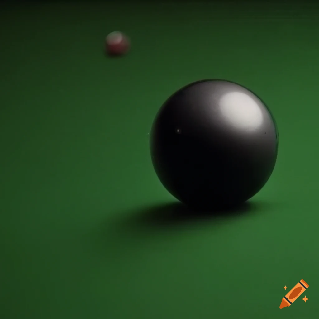 Black ball(nothing on it) rolling towards me on the green billiard ...