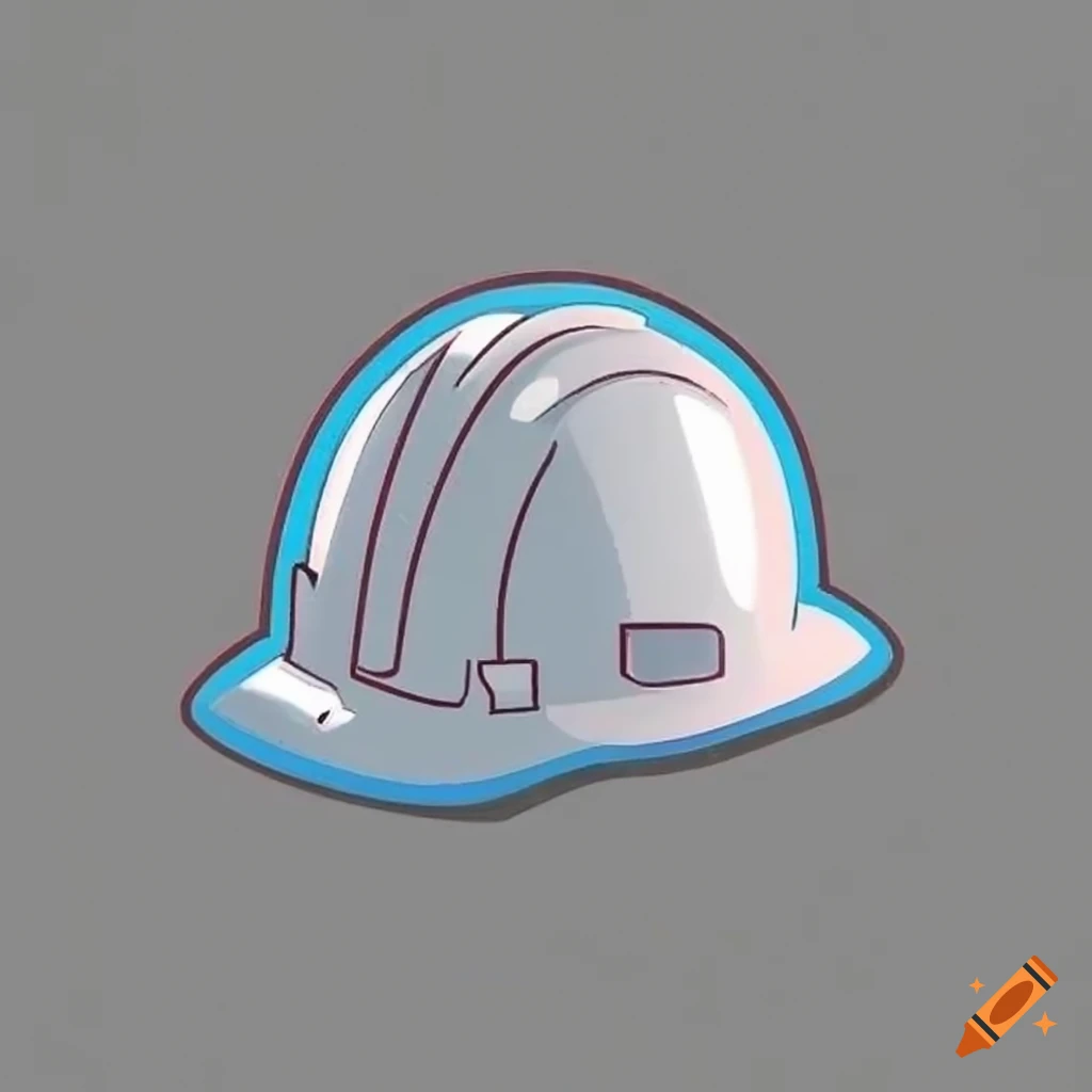 Sticker with a white outline. hard hat on Craiyon
