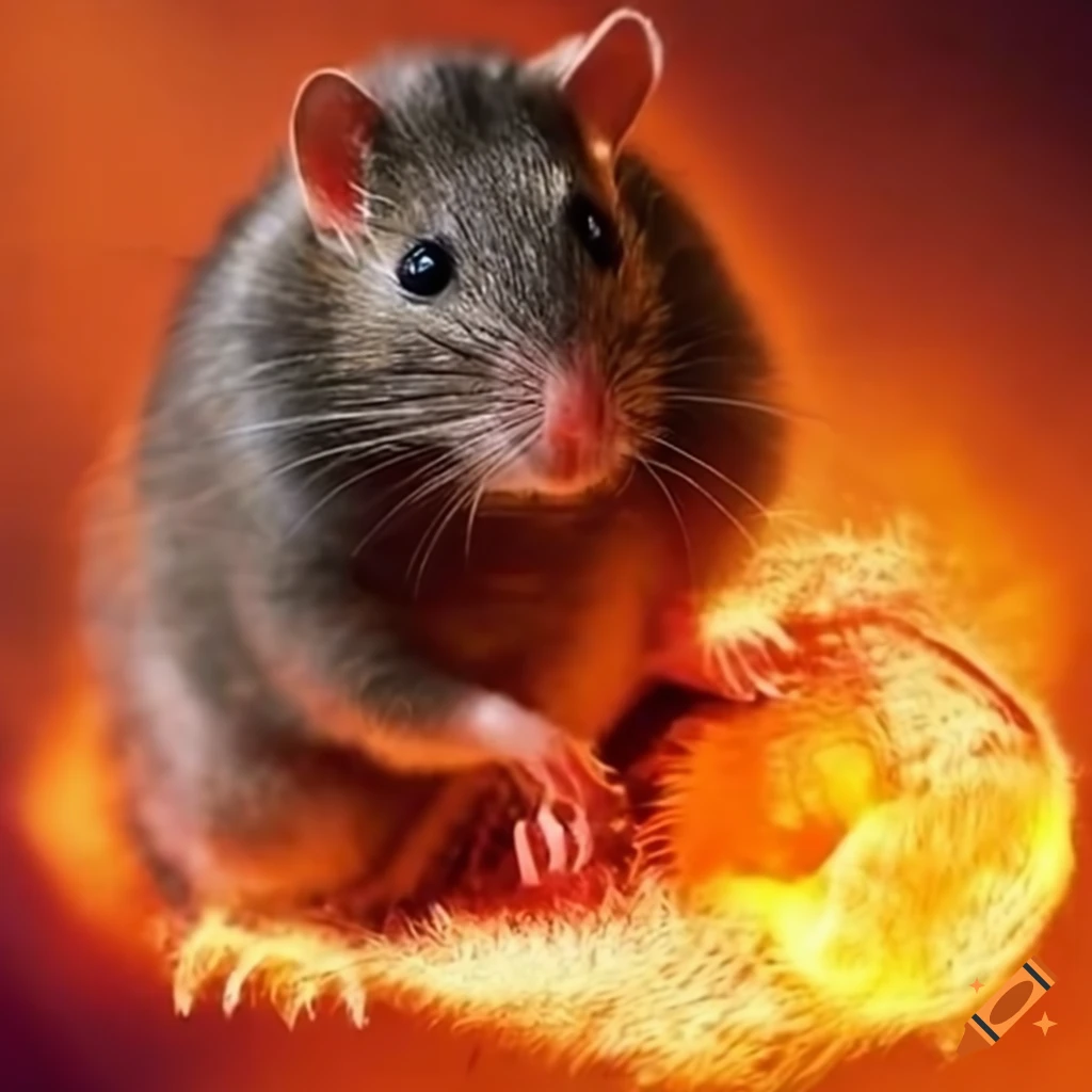 Rat with the power to make fireballs on Craiyon