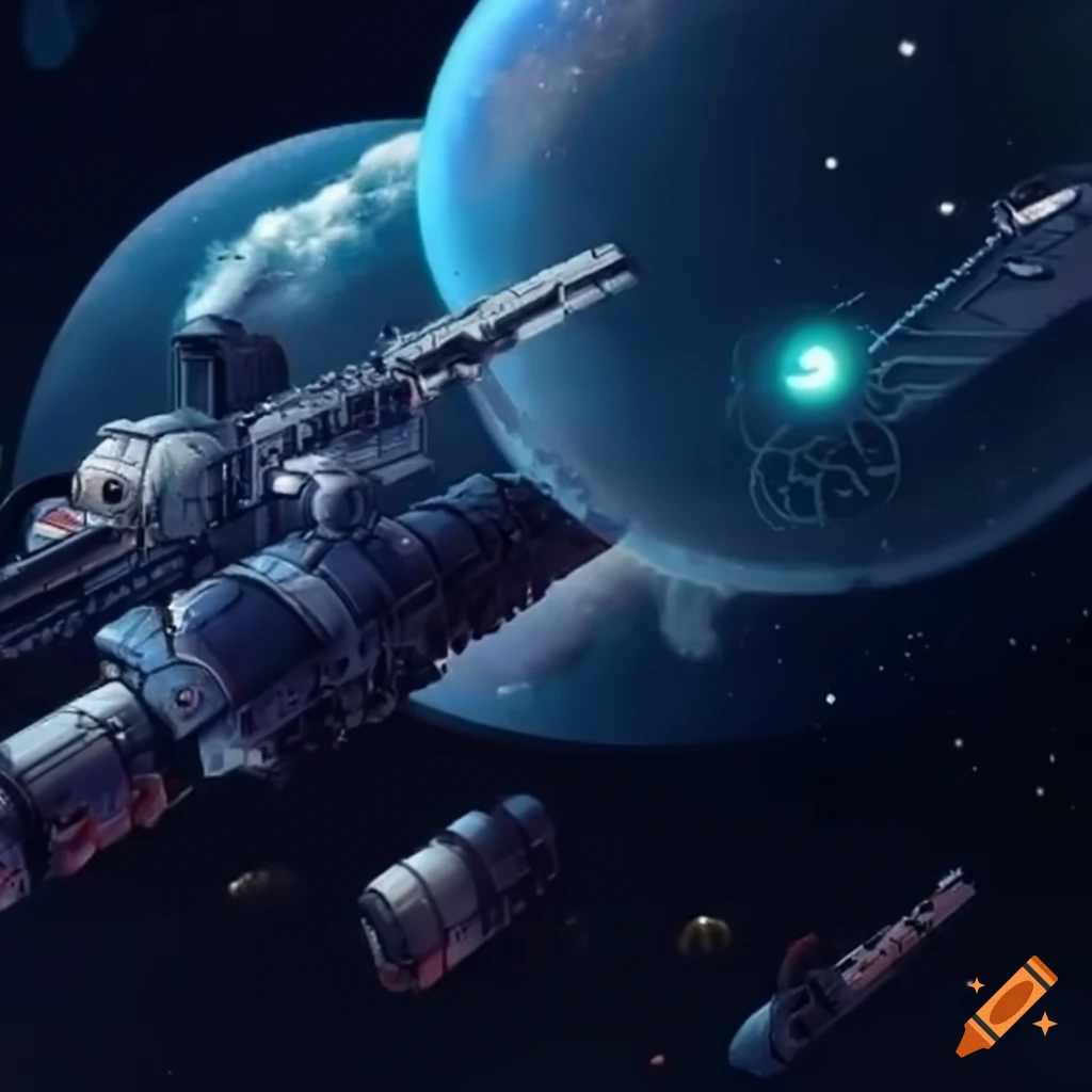 8bit train in space on Craiyon