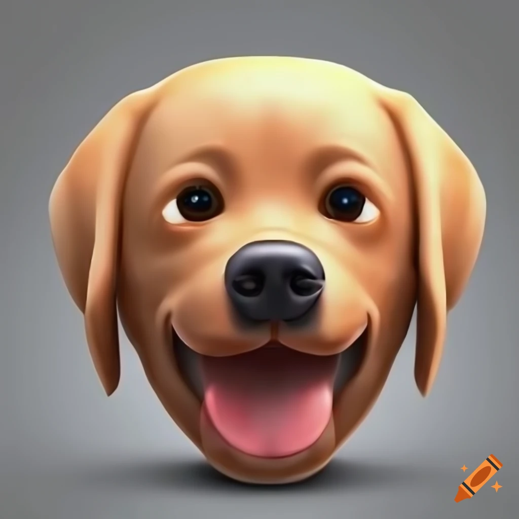 Labrador dog iphone memoji head 3d