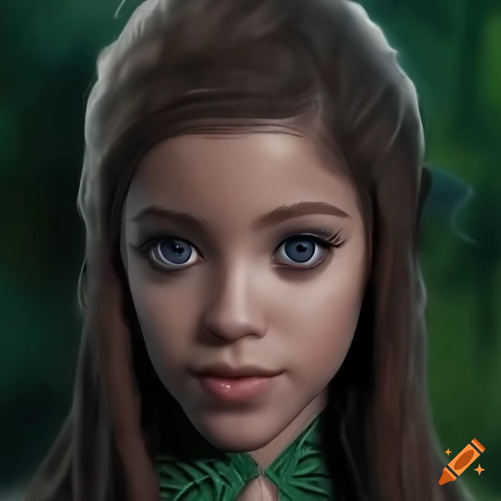 A photorealistic render of an enchanting fantasy character blending ...