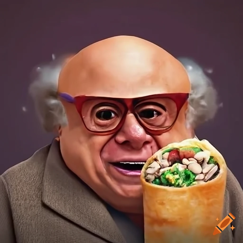 Danny devito rolled up like a burrito
