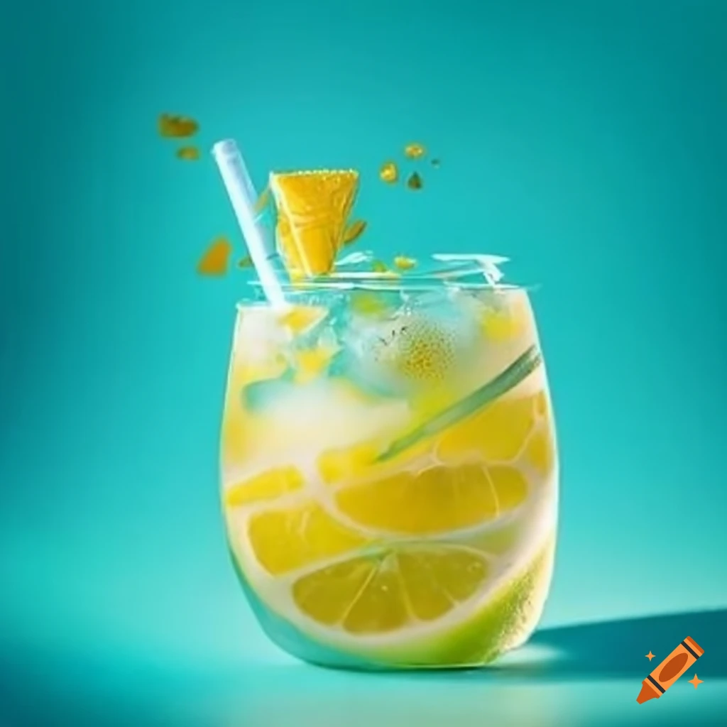 Lemonade spritz waterspray turquoise sommer on Craiyon