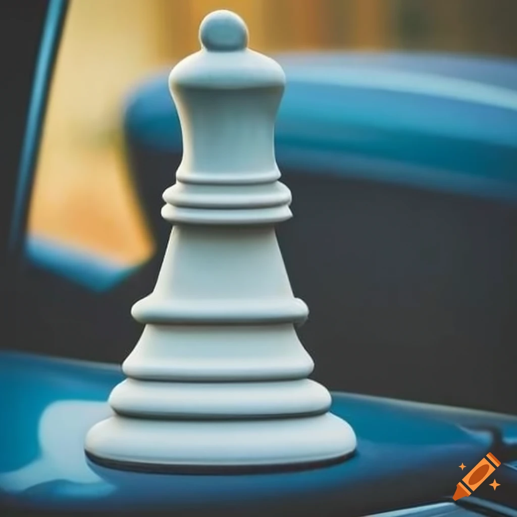 A chess piece painted on a car