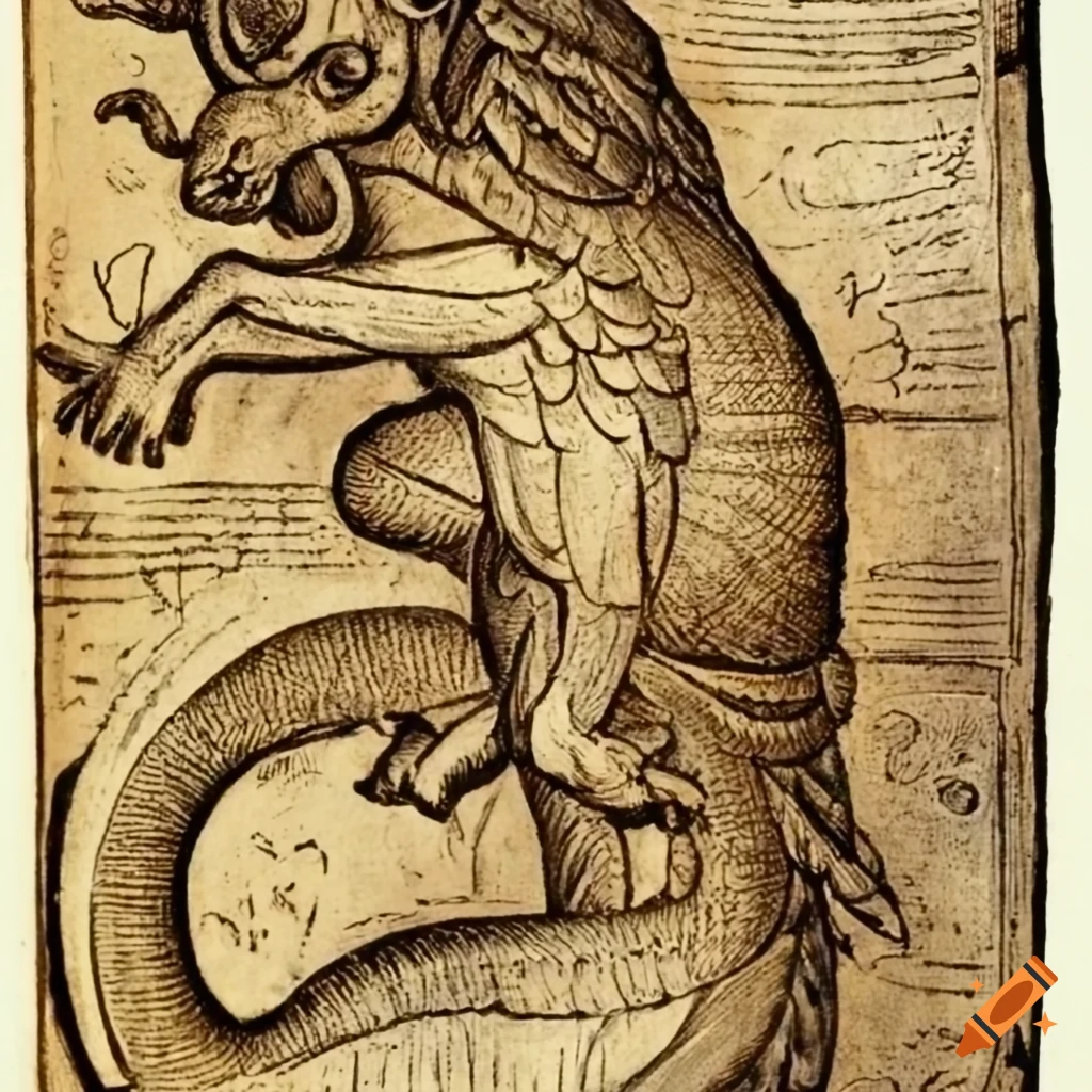 Illustration of a mythical creature described in an ancient book