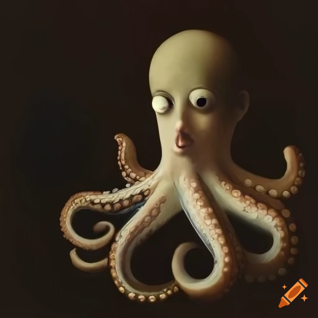 Photo-realistic surreal octopus inspired salvador magritte, extremely ...