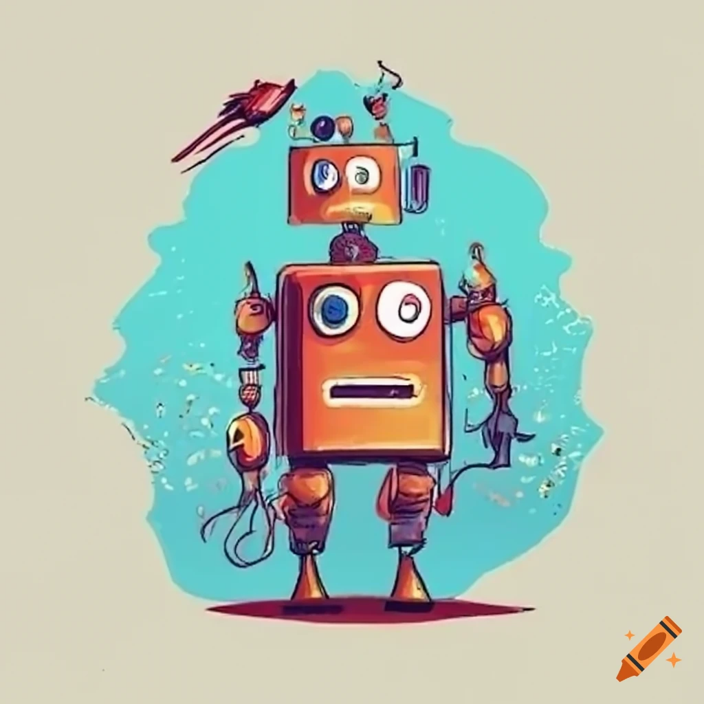 A satirical cartoon about people, artifical intelligence and robots on ...